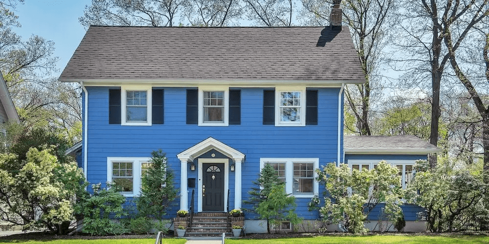 Dark Blue House Colors For Metal Roofs